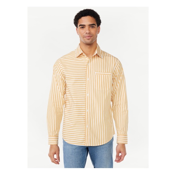 Free Assembly | Shirts | Mens Long Sleeve Poplin Shirt Vertical ...